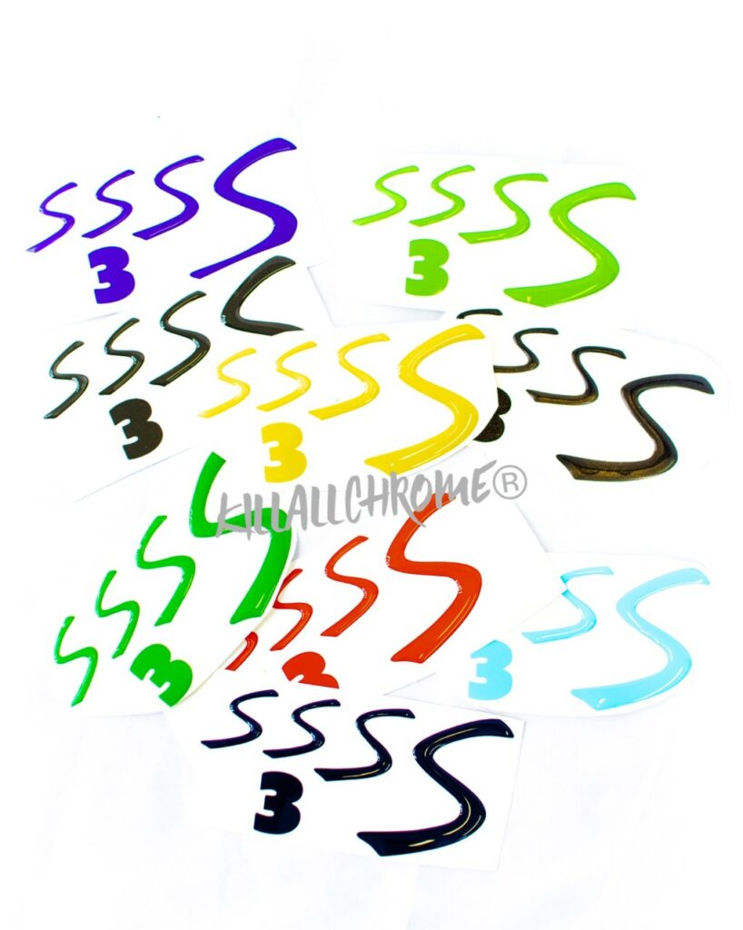 For Mini – ‘S’ Gel Insert Stickers – Cooper S Badges – KillAllChrome®