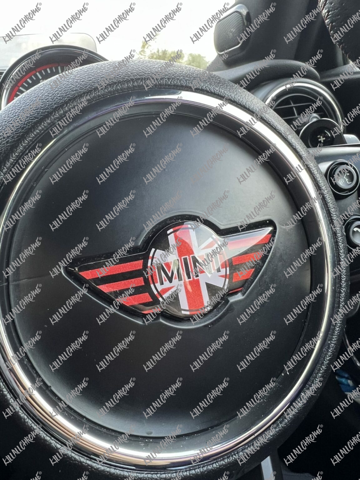 For MINI Steering Wheel Badge Gel Sticker – Red Jack – Fits ALL MINIs ...
