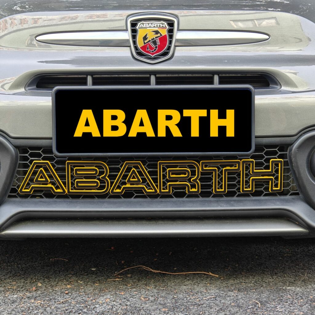 For Abarth Series 4 Front Grill Lettering Clip On 500 595 695 Letters ...